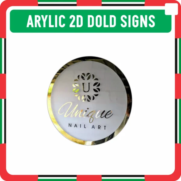 Acrylic 2D Gold Signs Makers in Dubai UAE | Acrylic Gold Signs Shop Near Me